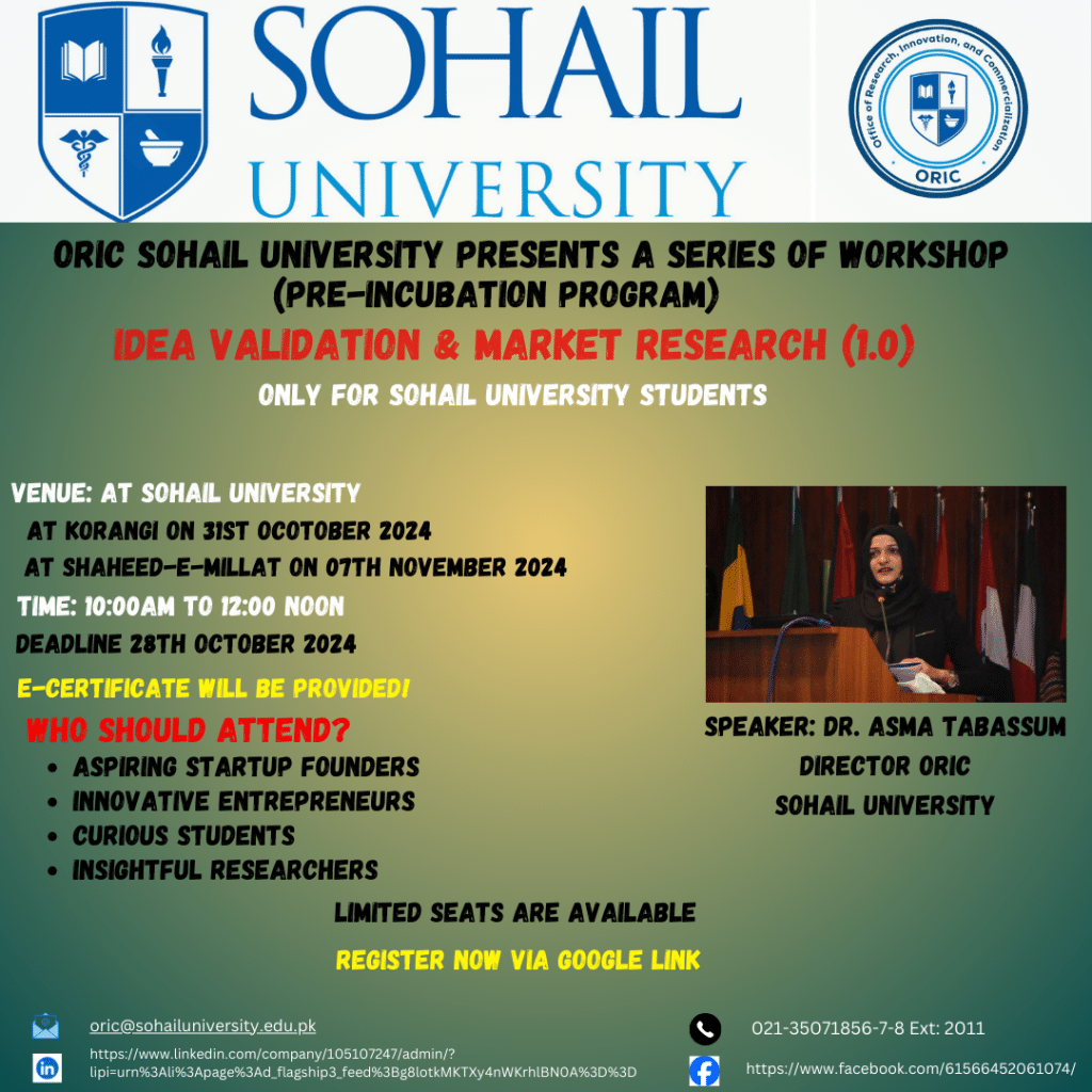 Pre-Incubation Program – SohailUniversity